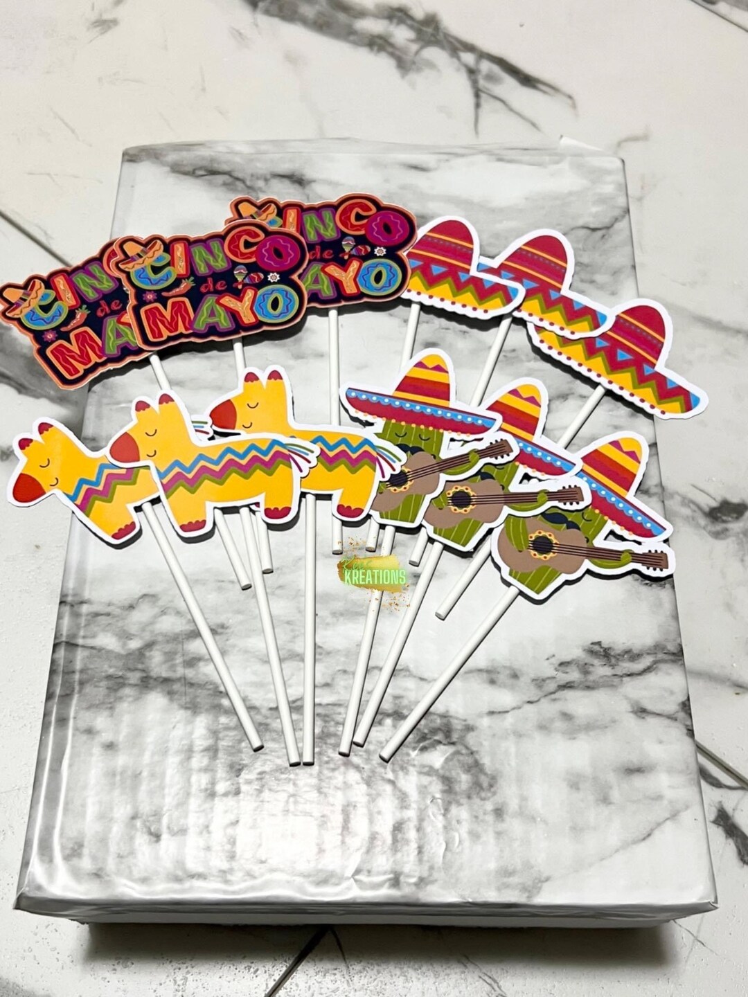 Cinco De Mayo Theme Cupcake Toppers | Cinco De Mayo Theme Party ...
