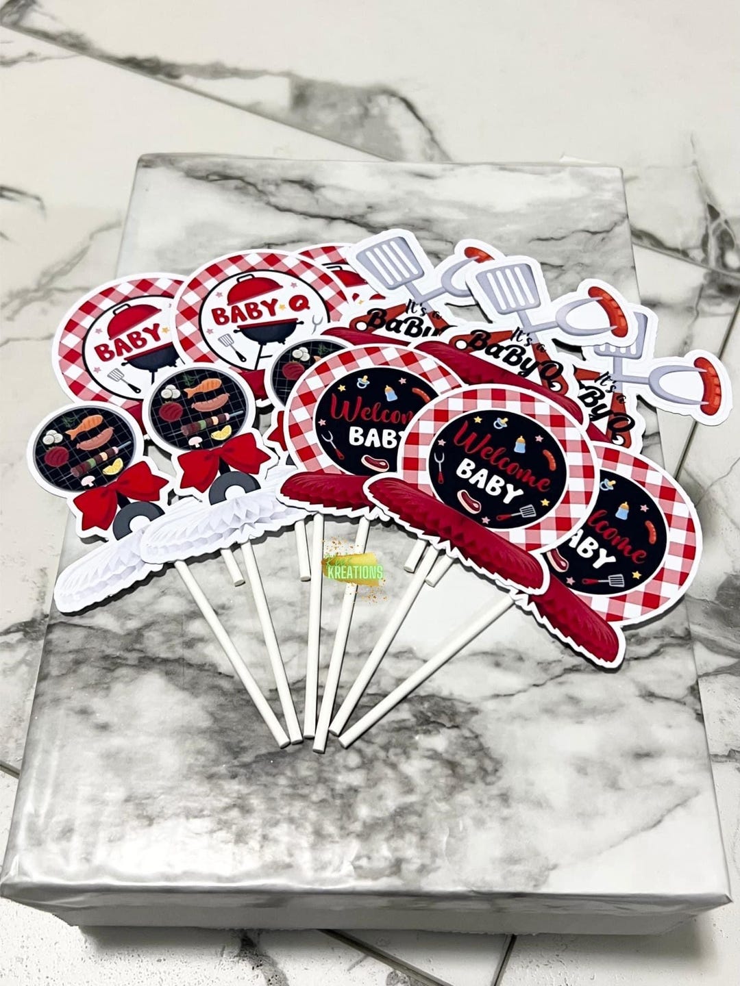 Babyq Theme Cupcake Toppers | Babyq Theme Party Decorations | Babyq ...
