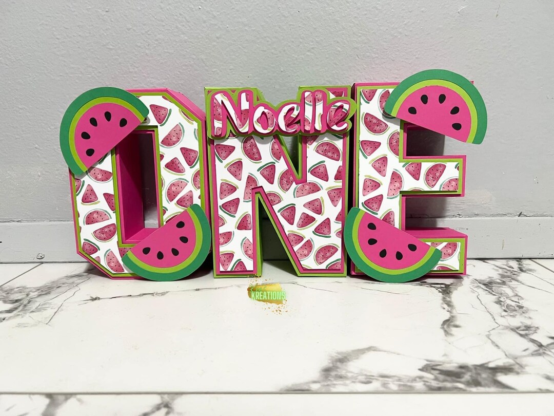 8” One in a Melon Theme 3D Letters/numbers Centerpieces | One in a ...