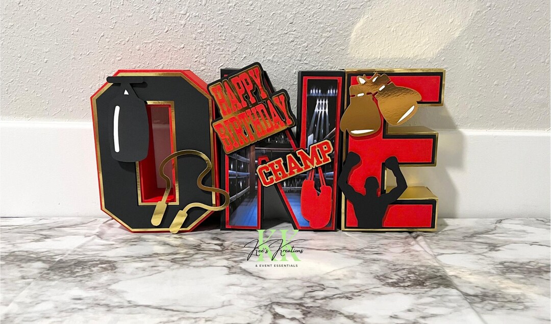 8” Boxing Theme 3D Letters/numbers Centerpieces | Boxing Theme Party ...