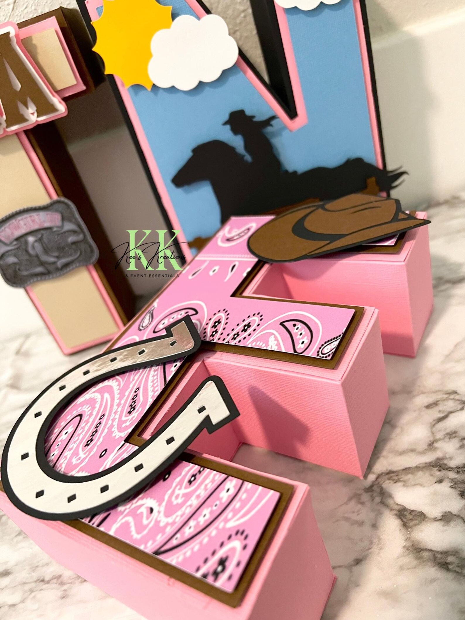 8” Cowgirl Theme 3D Letters/numbers Centerpieces | Cowgirl Theme Party ...