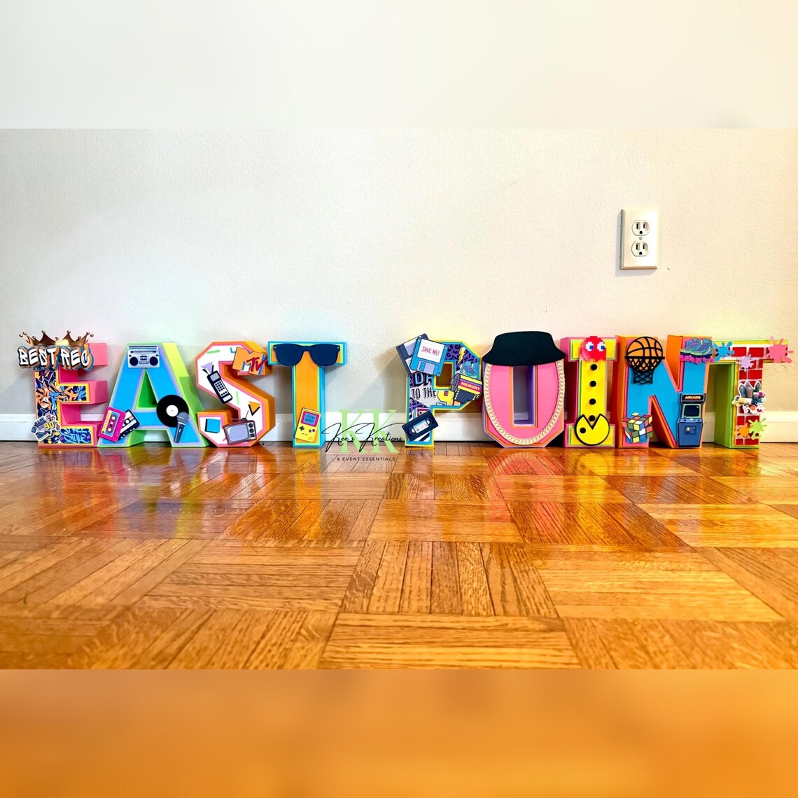 8” 90’s Theme 3D Letters/numbers Centerpieces | 90’s Theme Party ...