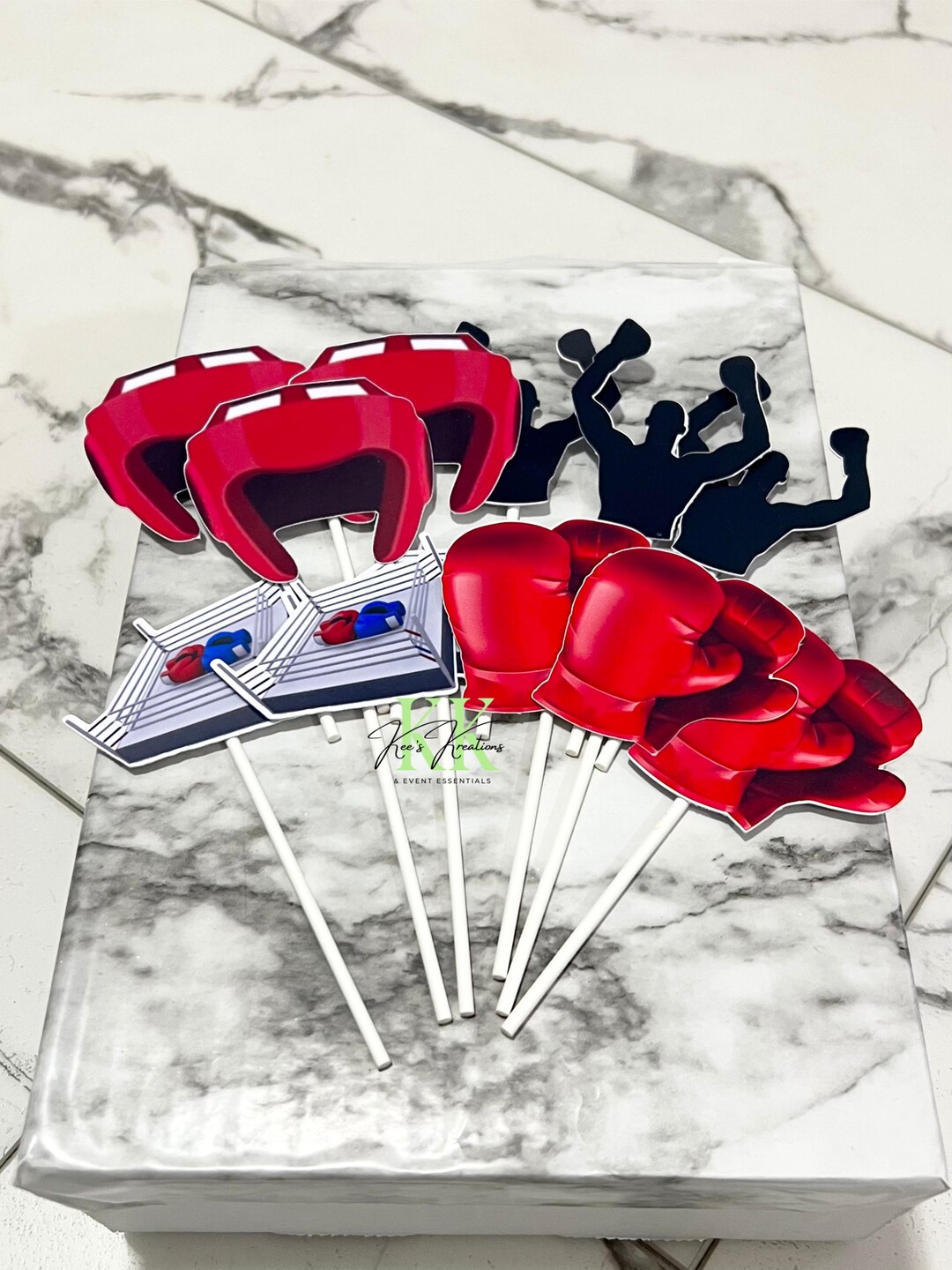 Boxing Theme Cupcake Toppers | Boxing Theme Party Decorations | Boxing ...