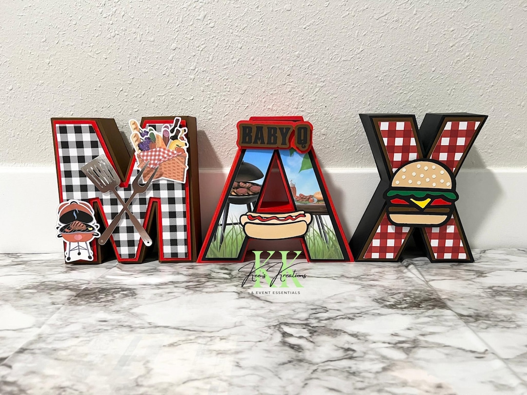 8” Babyq Theme 3D Letters/numbers Centerpieces | Babyq Theme Party ...