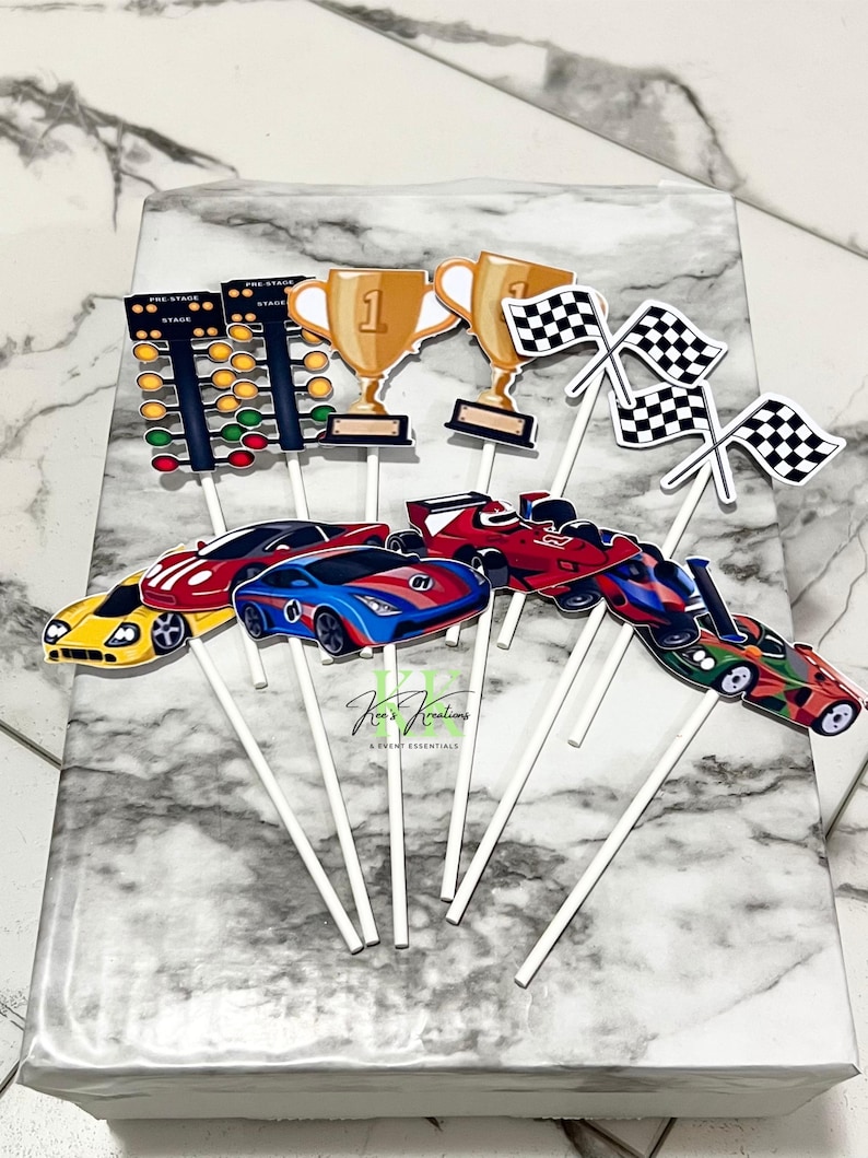 Race Car Theme Cupcake Toppers | Race Car Theme Party Decorations ...