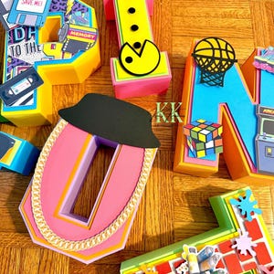 8” 90’s Theme 3D Letters/numbers Centerpieces | 90’s Theme Party ...