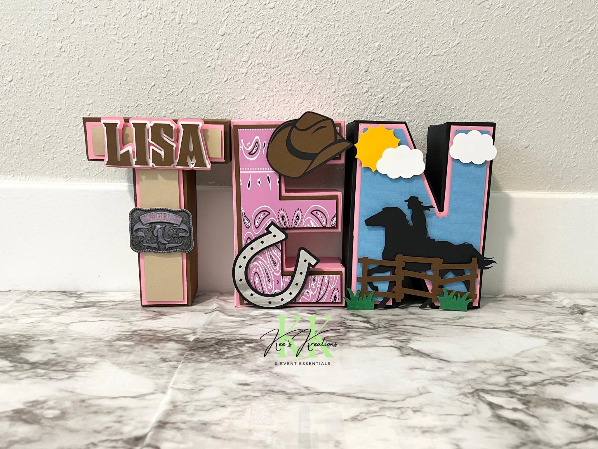 8” Cowgirl Theme 3D Letters/numbers Centerpieces | Cowgirl Theme Party ...