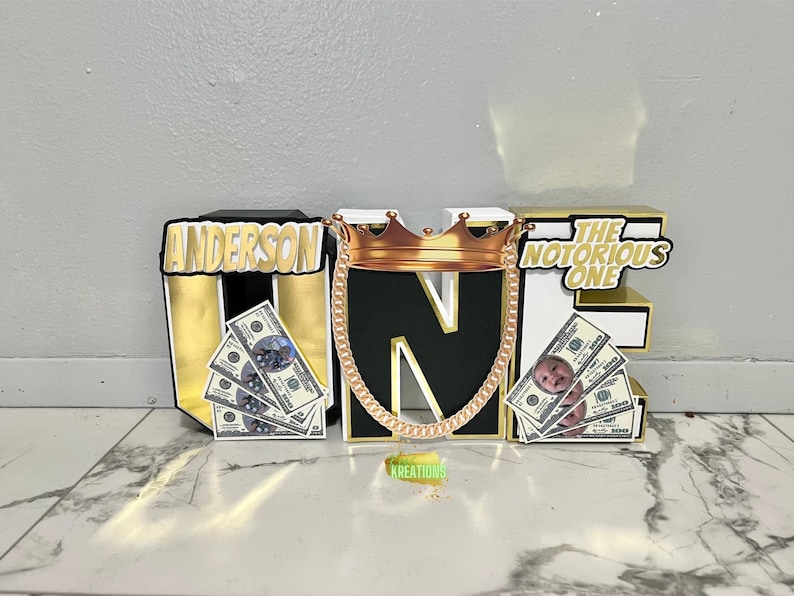 8” Notorious One Theme 3D Letters/numbers Centerpieces | Notorious One ...