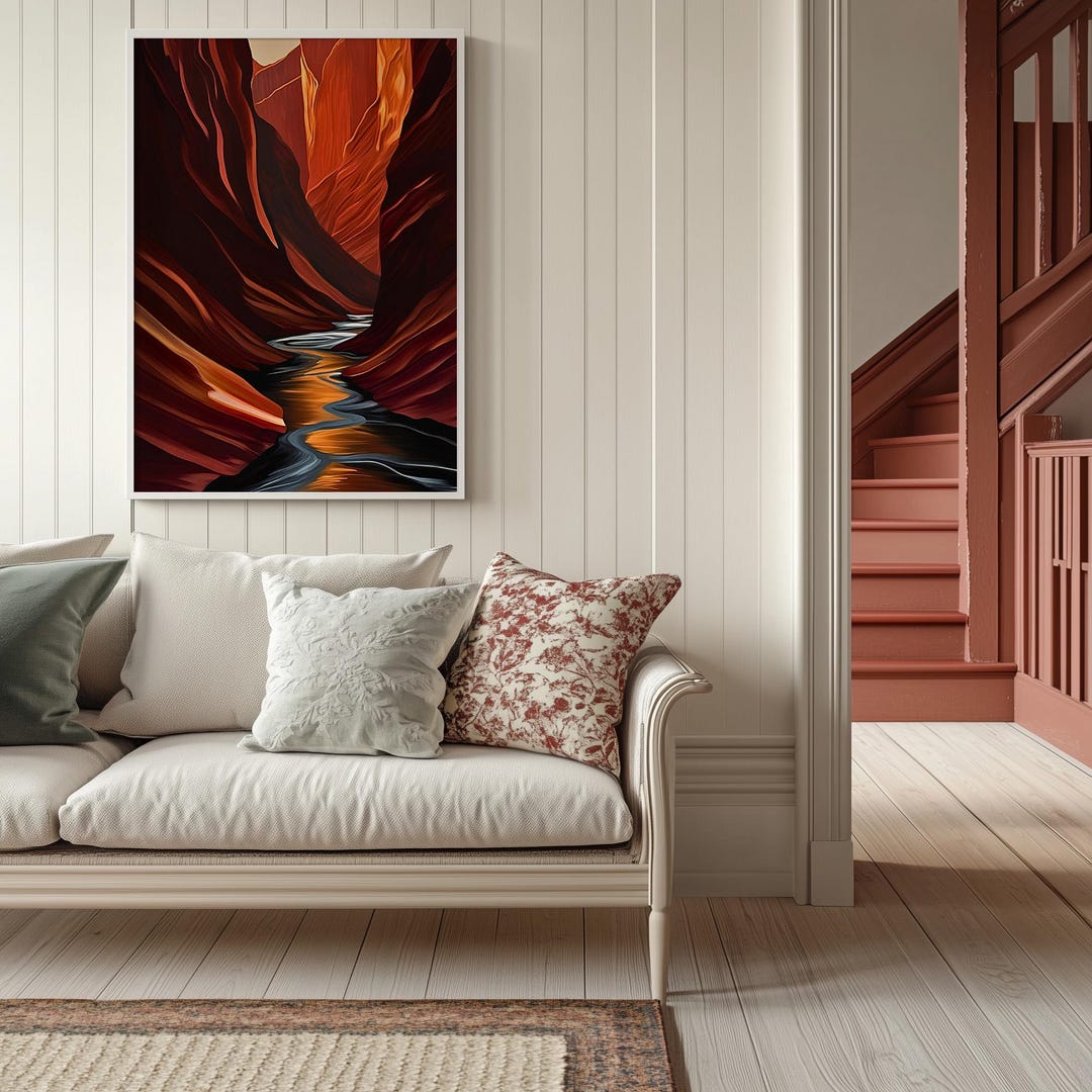 Towering Red Rock Canyon Wall Art | Stunning Landscape Floating-framed ...