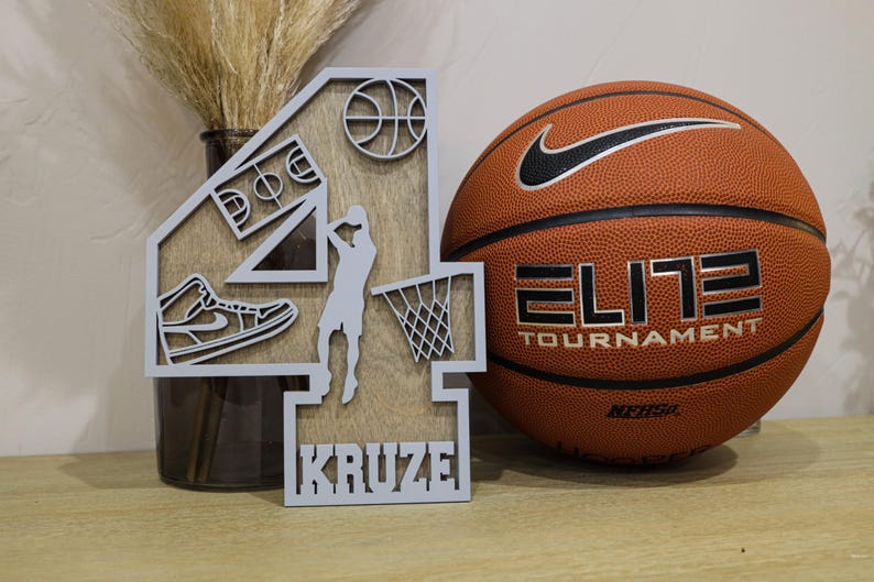 Basketball Player Number Sign - Laser Cut Personalized Basketball Sign ...