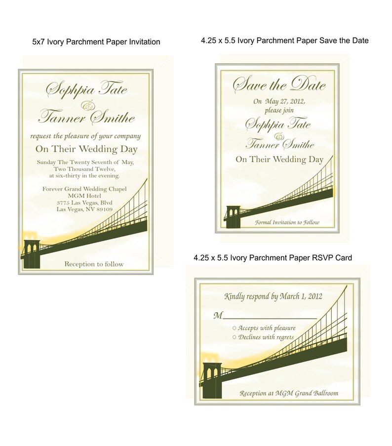 Brooklyn Bridge Inspired Wedding Invitations- Wedding Invitation Sample ...