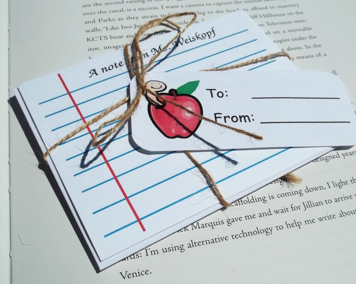 Personalized School Paper Flat Cards. Set Includes 10 White Envelopes ...