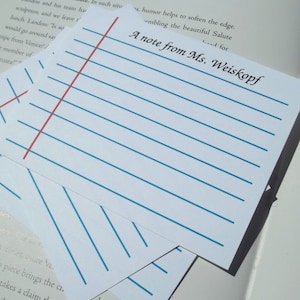 Personalized School Paper Flat Cards. Set Includes 10 White Envelopes ...