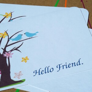 Hello Friend Postcard Set-two Blue Birds Greeting Postcards. Set of 4 ...
