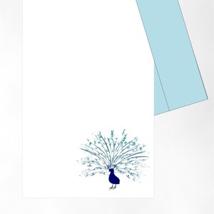 Beautiful Blue Peacock Writing Set. Set of 20 Blank Writing Sheets and ...