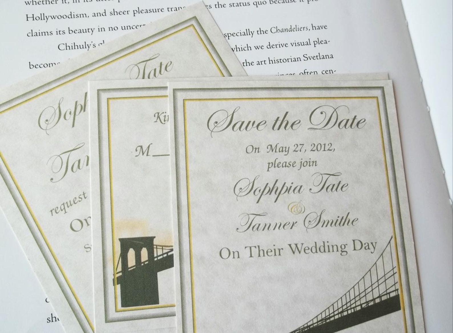 Brooklyn Bridge Inspired Wedding Invitations- Wedding Invitation Sample ...