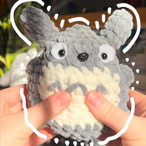 Crochet Totoro Plush, Inspired by Studio Ghibli, Chenille Yarn Anime ...