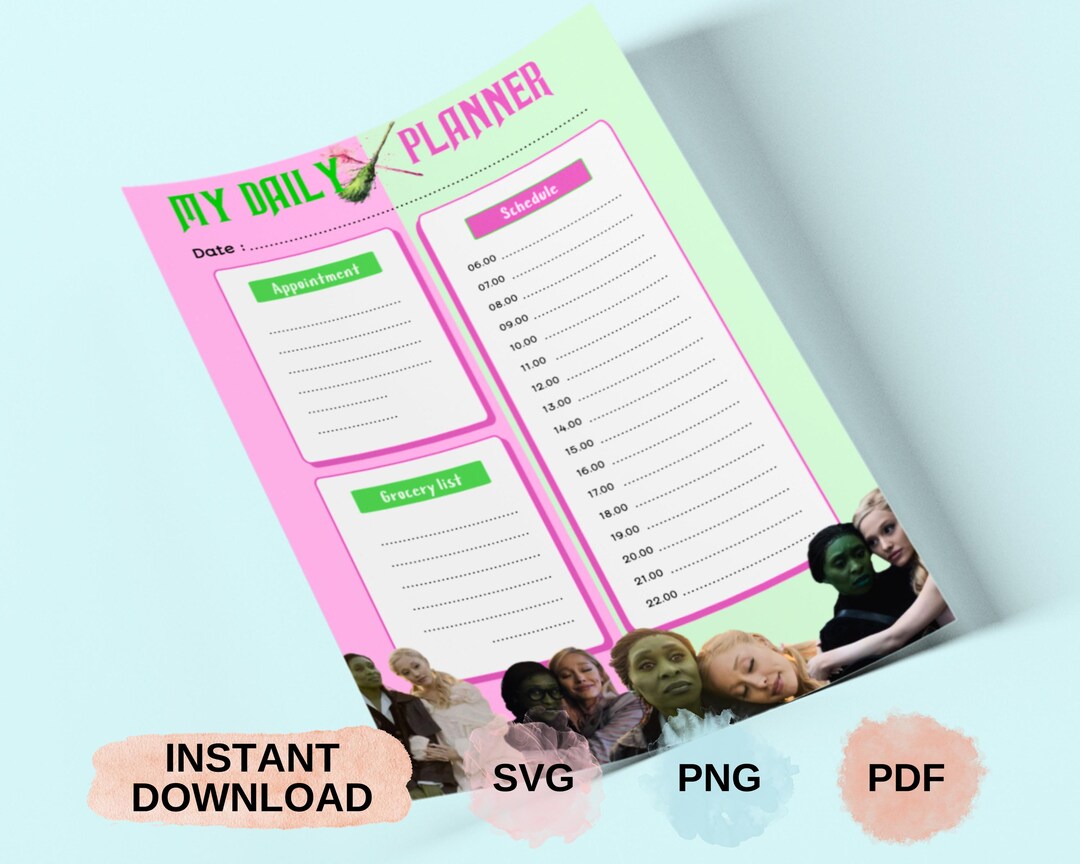 Wicked Planner, Glinda and Elphaba Cute Daily Planner Friends ...