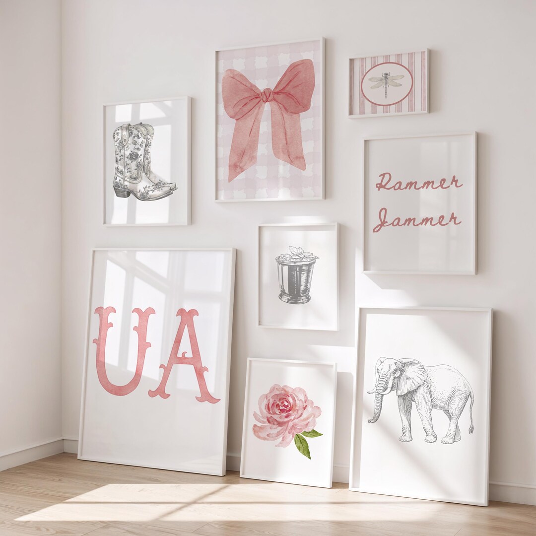 University of Alabama Watercolor Digital Print Set: Bama Home Decor ...