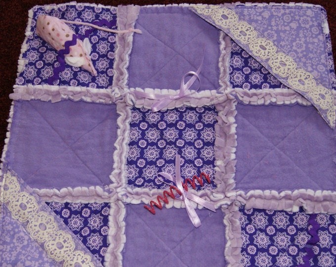 Cat Activity Play Mat Puzzle Rug Pet Busy Blanket Purple Flannel Rag ...