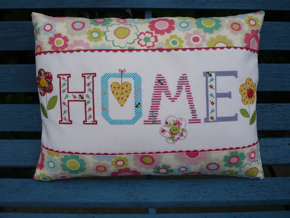 Hand Cross-stitched Home Cushion - Etsy