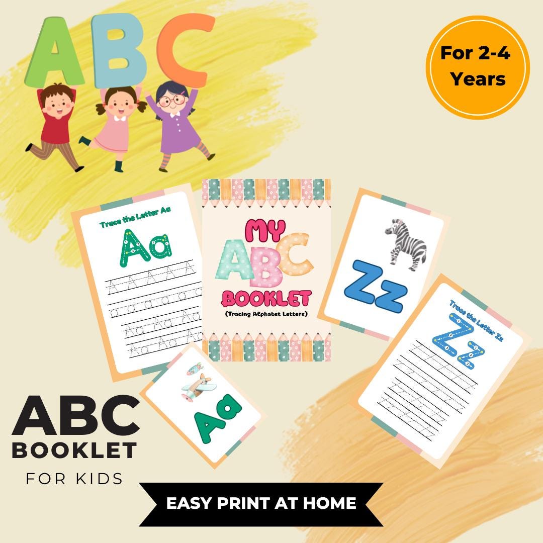Printable ABC Booklet for Kids Fun Alphabet Learning, Tracing Letters ...