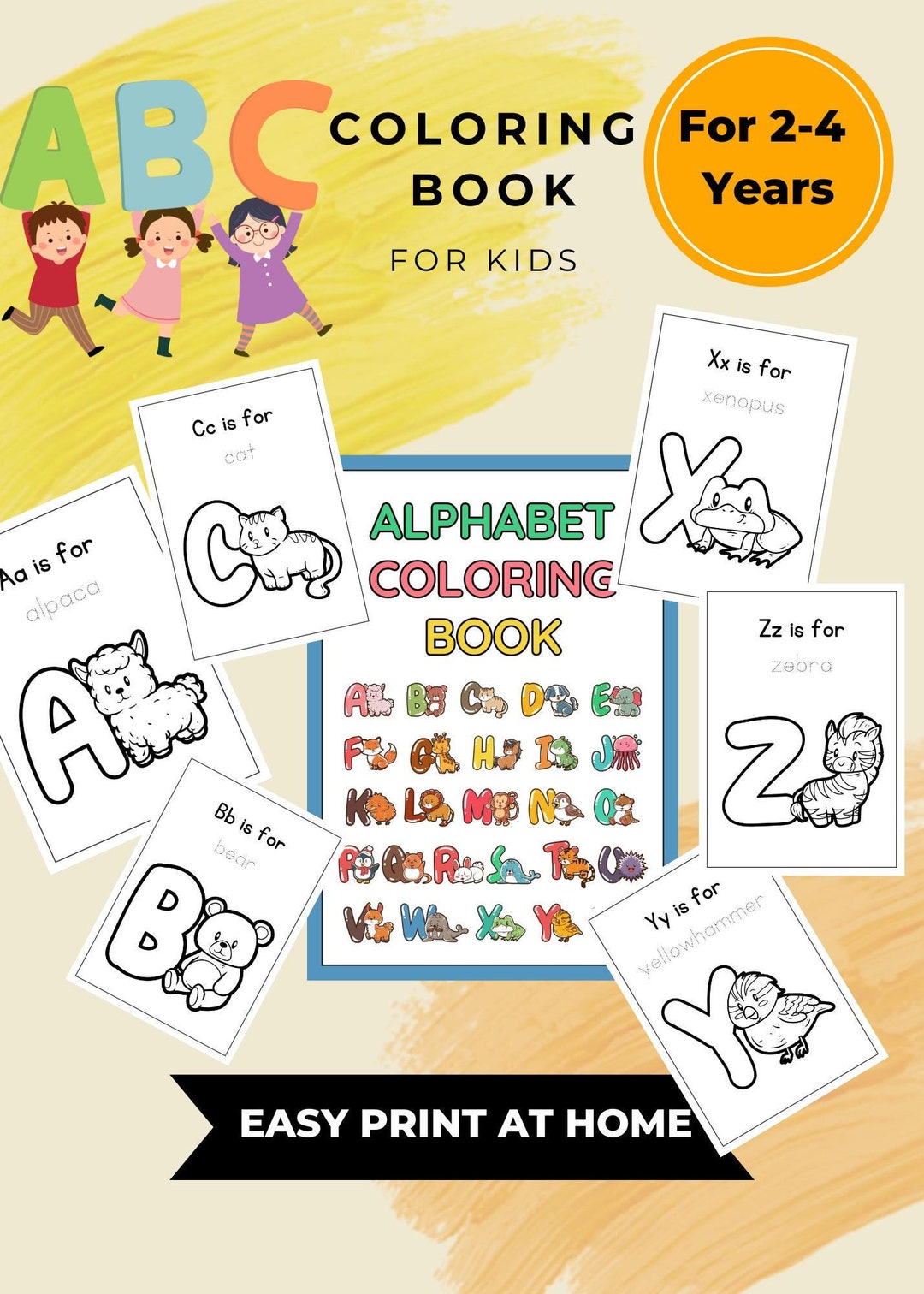 ABC Coloring Book Alphabet Worksheets for Kids Fun Educational ...