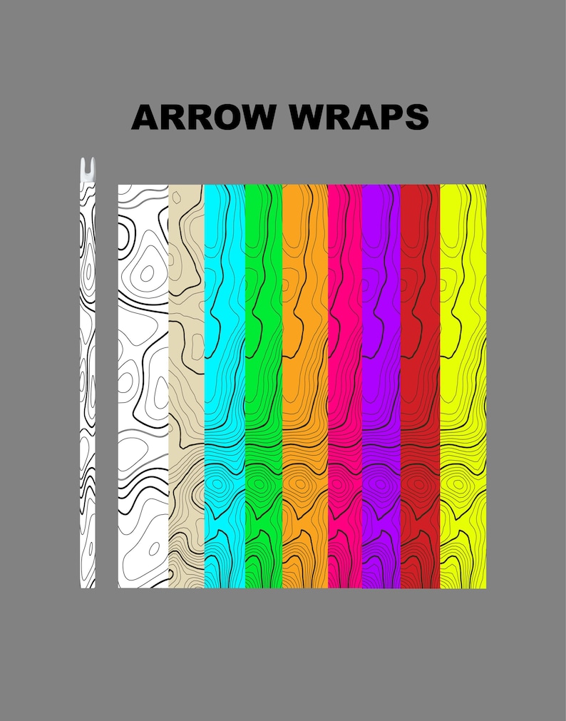 Arrow Wraps - Standard Diameter Topography Colors - Pack of 15 - Etsy