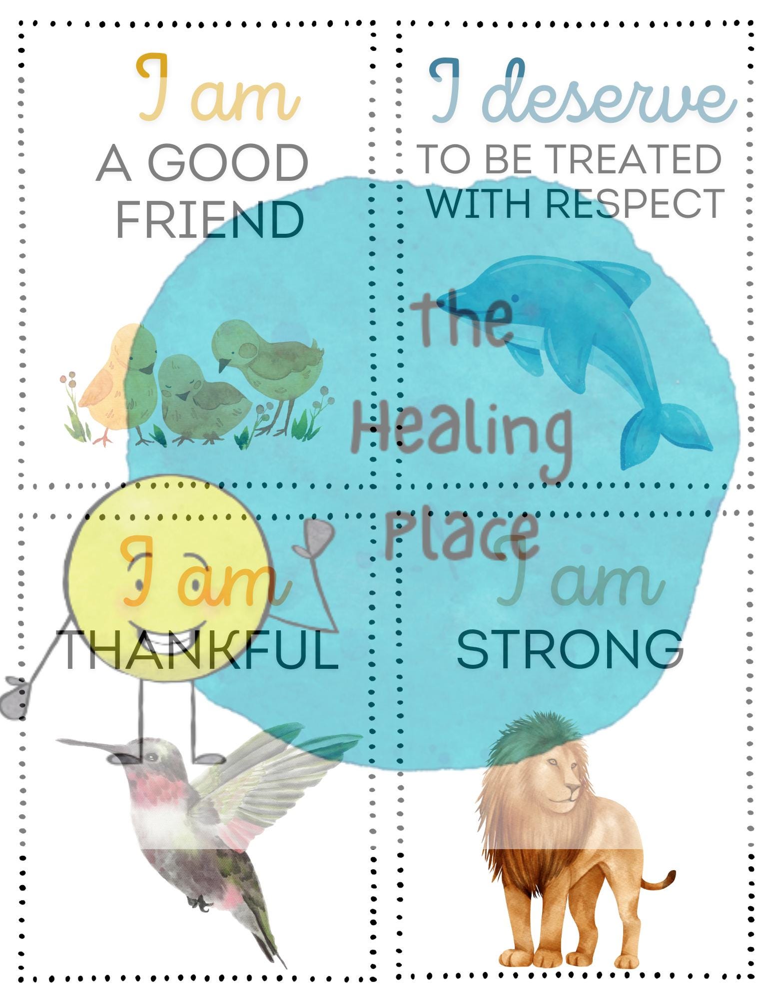 Positive Affirmation Cards for Kids, Mindfulness, Positive Self Talk ...