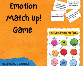 Emotion Memory Game, Emotion Identification, School Counseling Activity ...