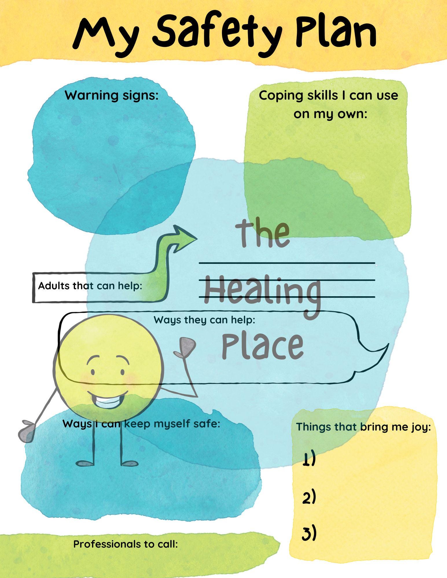 Crisis Safety Plan for Children and Adolescents, Therapy, Counseling - Etsy