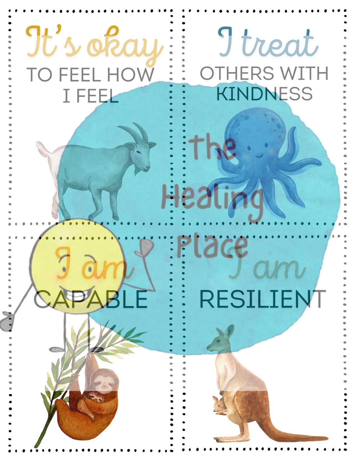 Positive Affirmation Cards for Kids, Mindfulness, Positive Self Talk ...