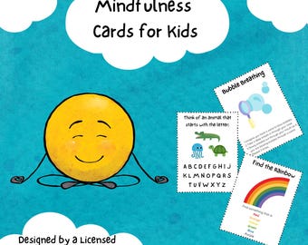 Mindfulness Cards for Kids, Grounding Strategies, Calm Down Corner ...