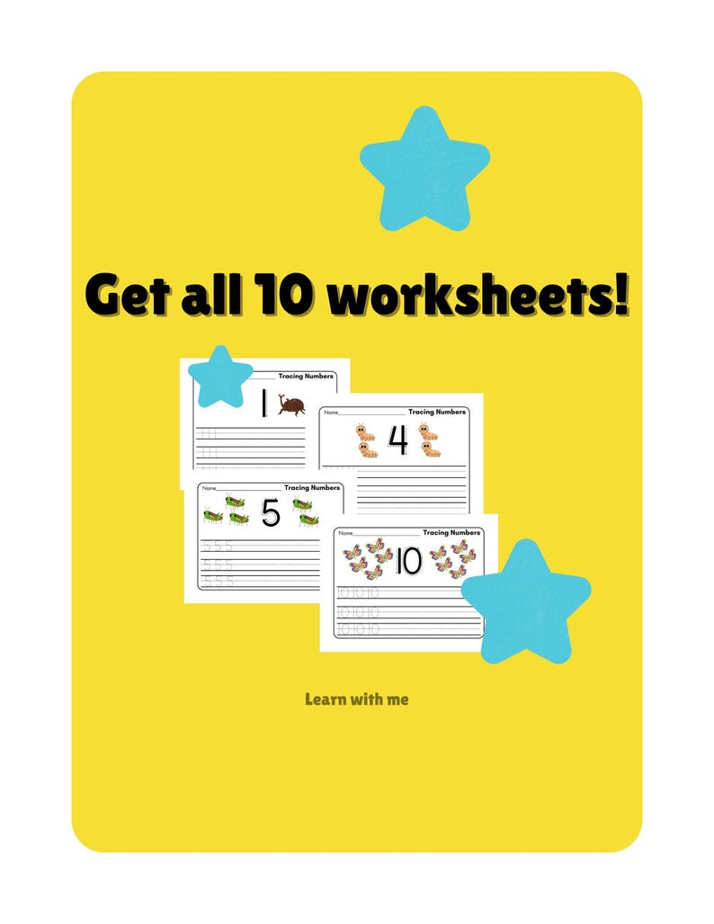 1 - 10 Number Tracing Worksheets. Tracing Worksheets for Preschool ...