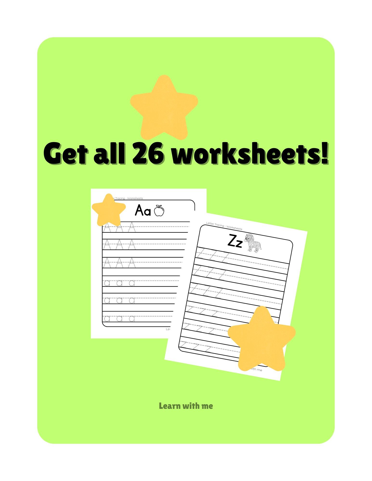 26 Alphabet Tracing Worksheets. Great for Preschoolers and ...
