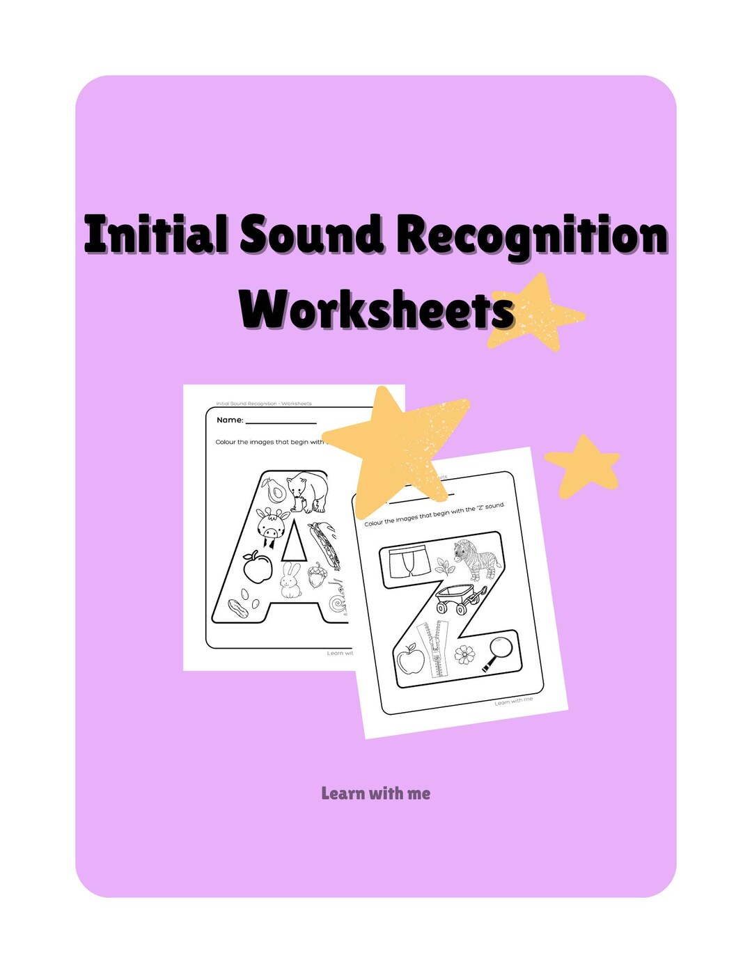 26 Alphabet – Initial Sound Recognition - Worksheets. Great for ...