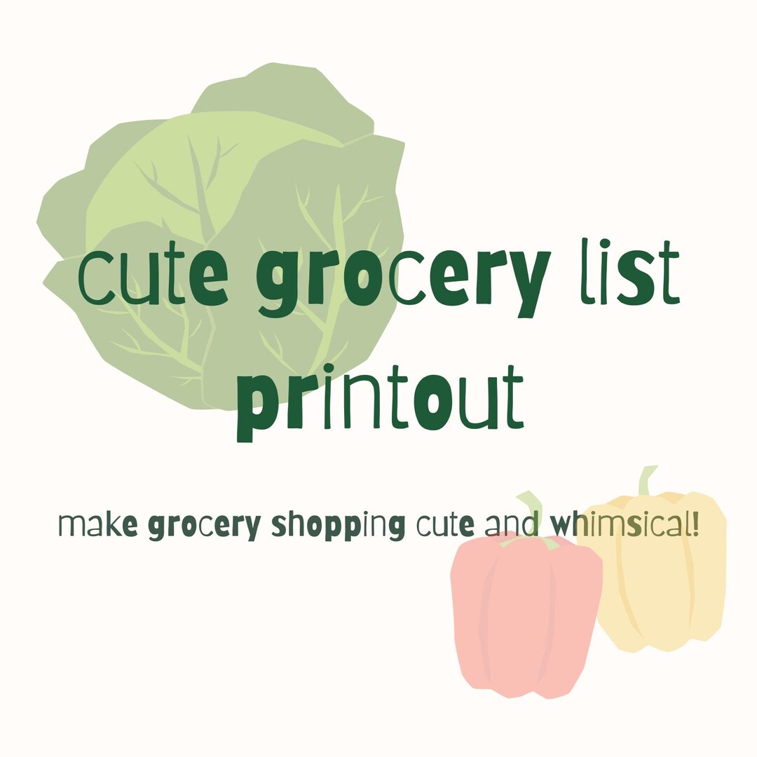 Cute Grocery List Template - Etsy