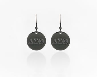 Delta Dangling Hoop Earrings - DST Earrings - Delta Sigma Theta ...