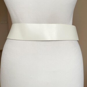 Vintage Wide White High Low Waist Leather Belt, 80-85 Cm/ 31-33" - Etsy
