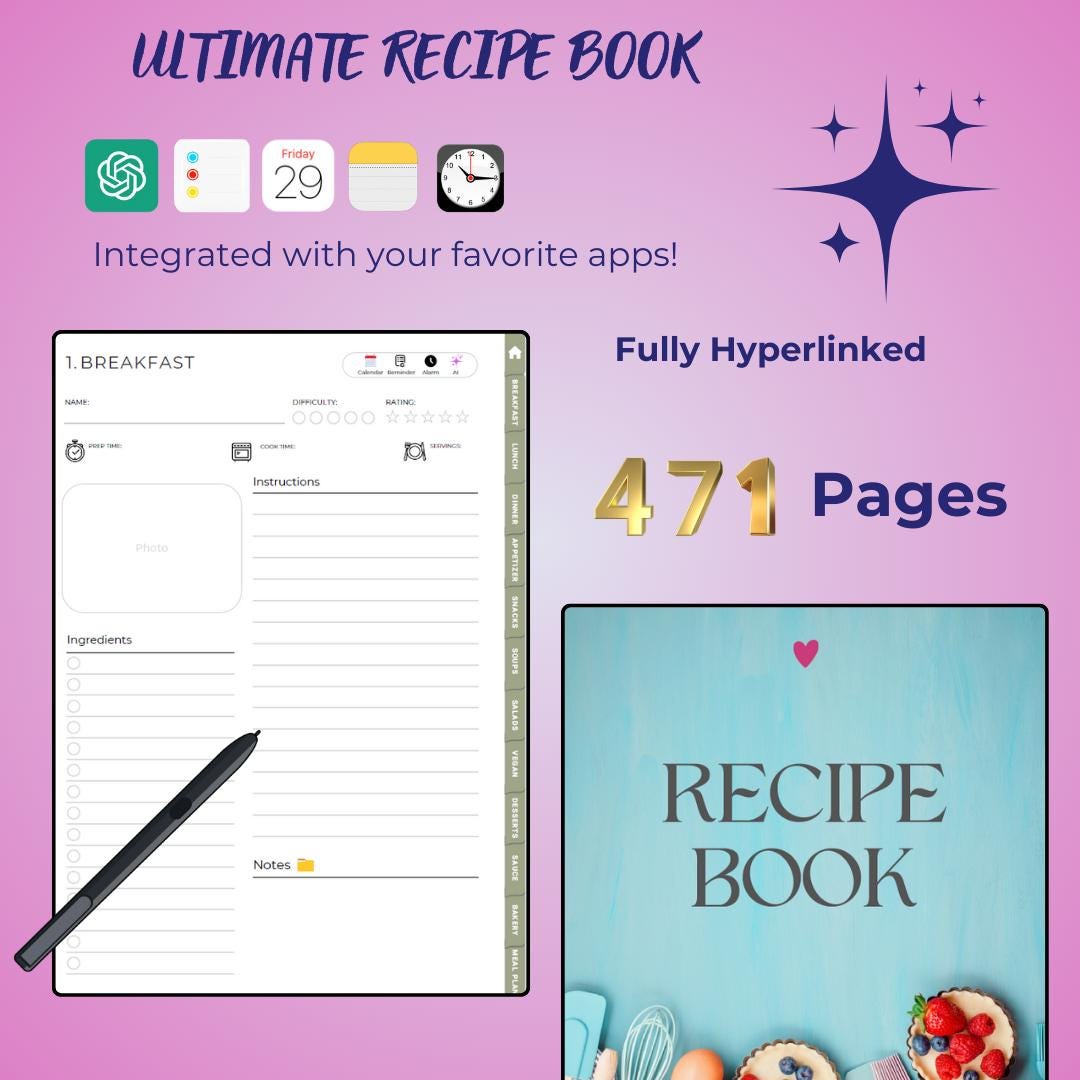 The Ultimate Digital Recipe Book: Smart Meal Planner, AI Calorie Tracker, App Integrations ...