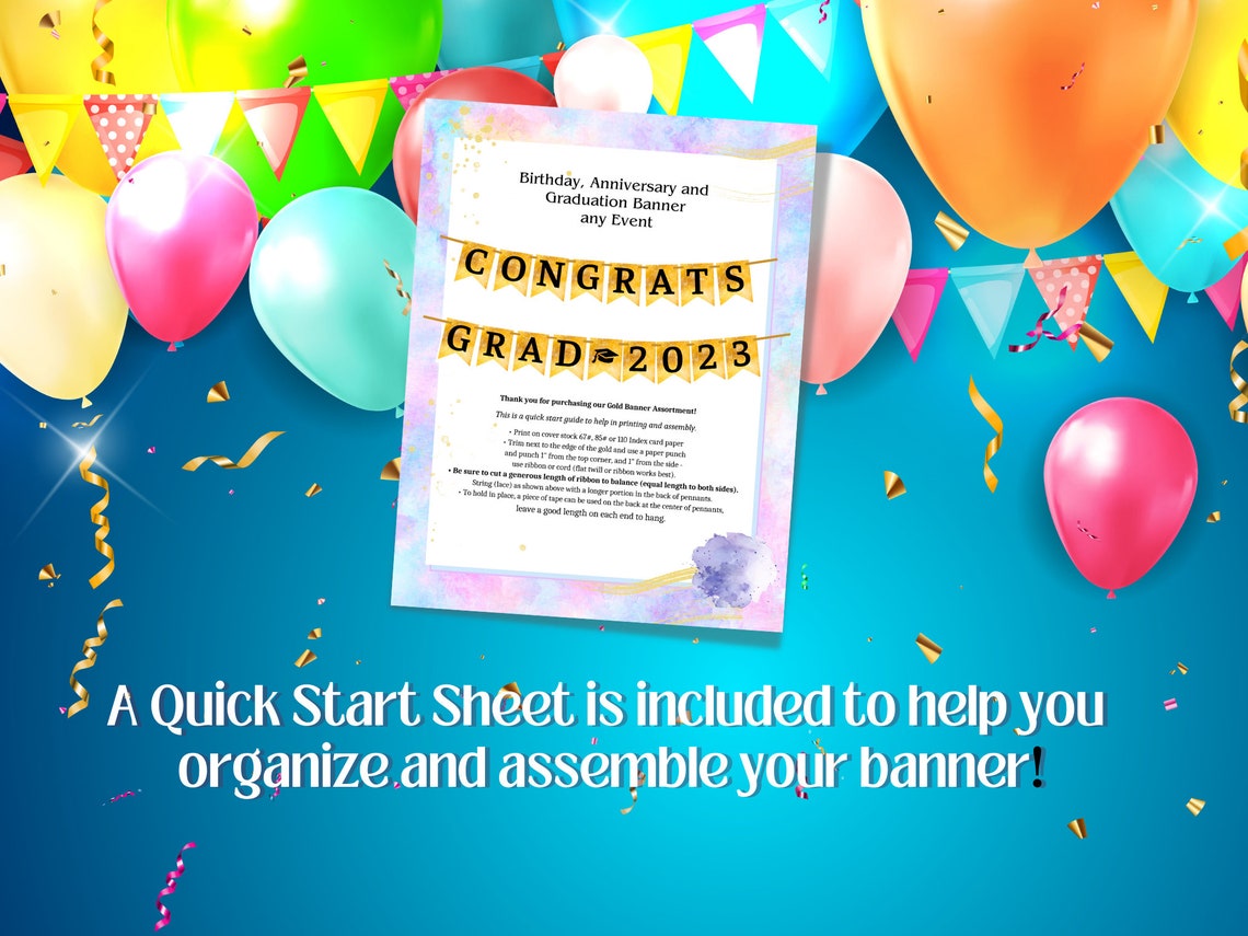 Congrats Grad Pennant Banner Gold and Black, for Graduation and ...