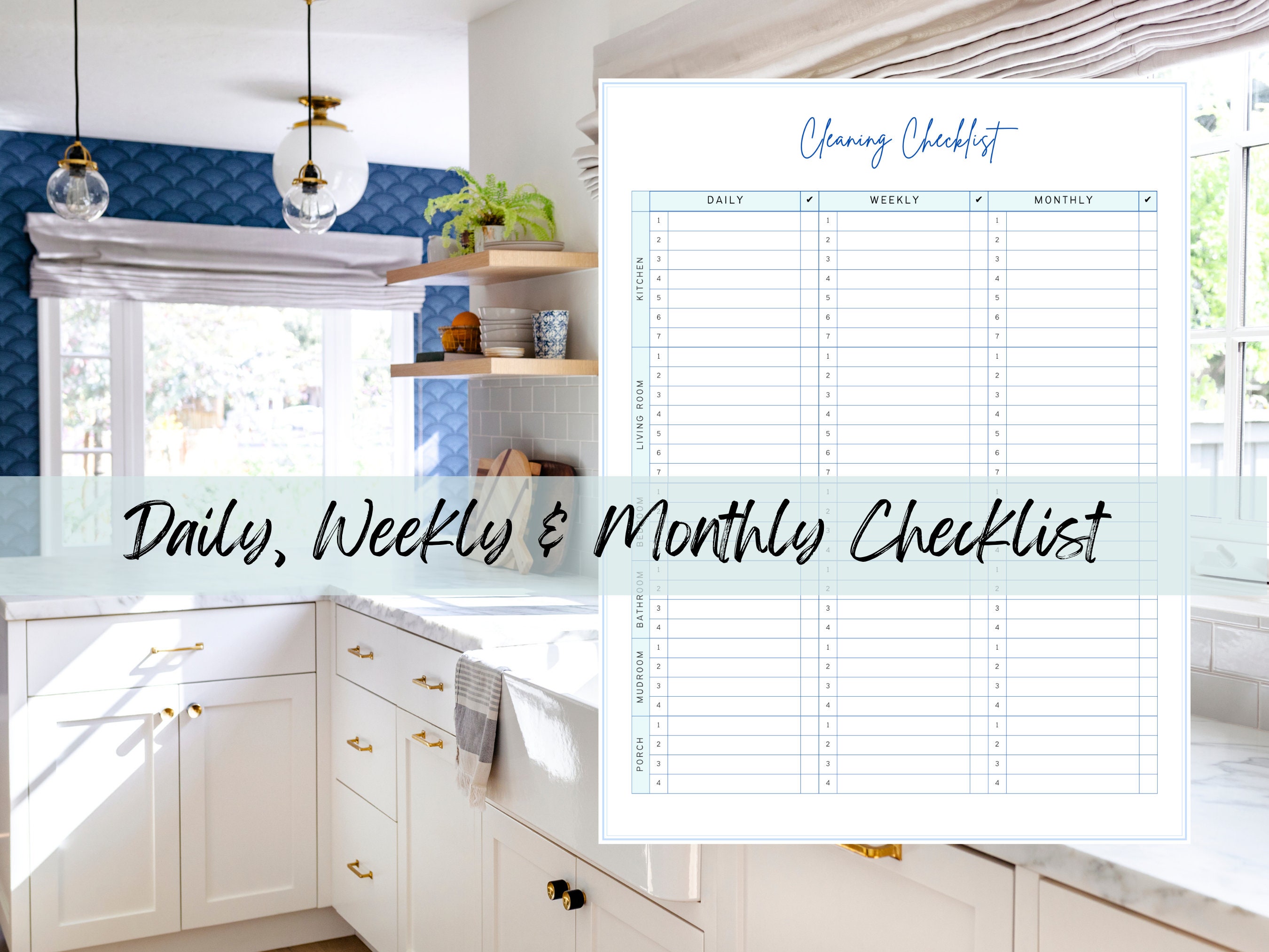Residential Home Cleaning Checklist, Household Cleaning - Canva ...
