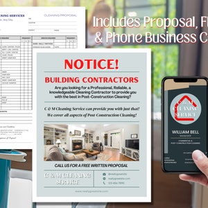 Commercial & Post-construction Cleaning Editable Canva Template Digital ...