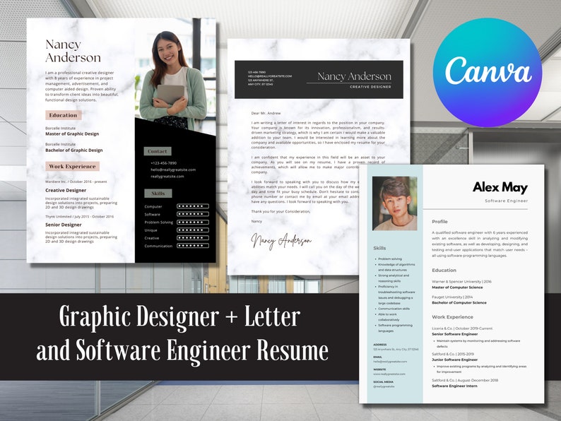 Editable Resume for Graphic Illustrator, and Software Engineer Resume ...