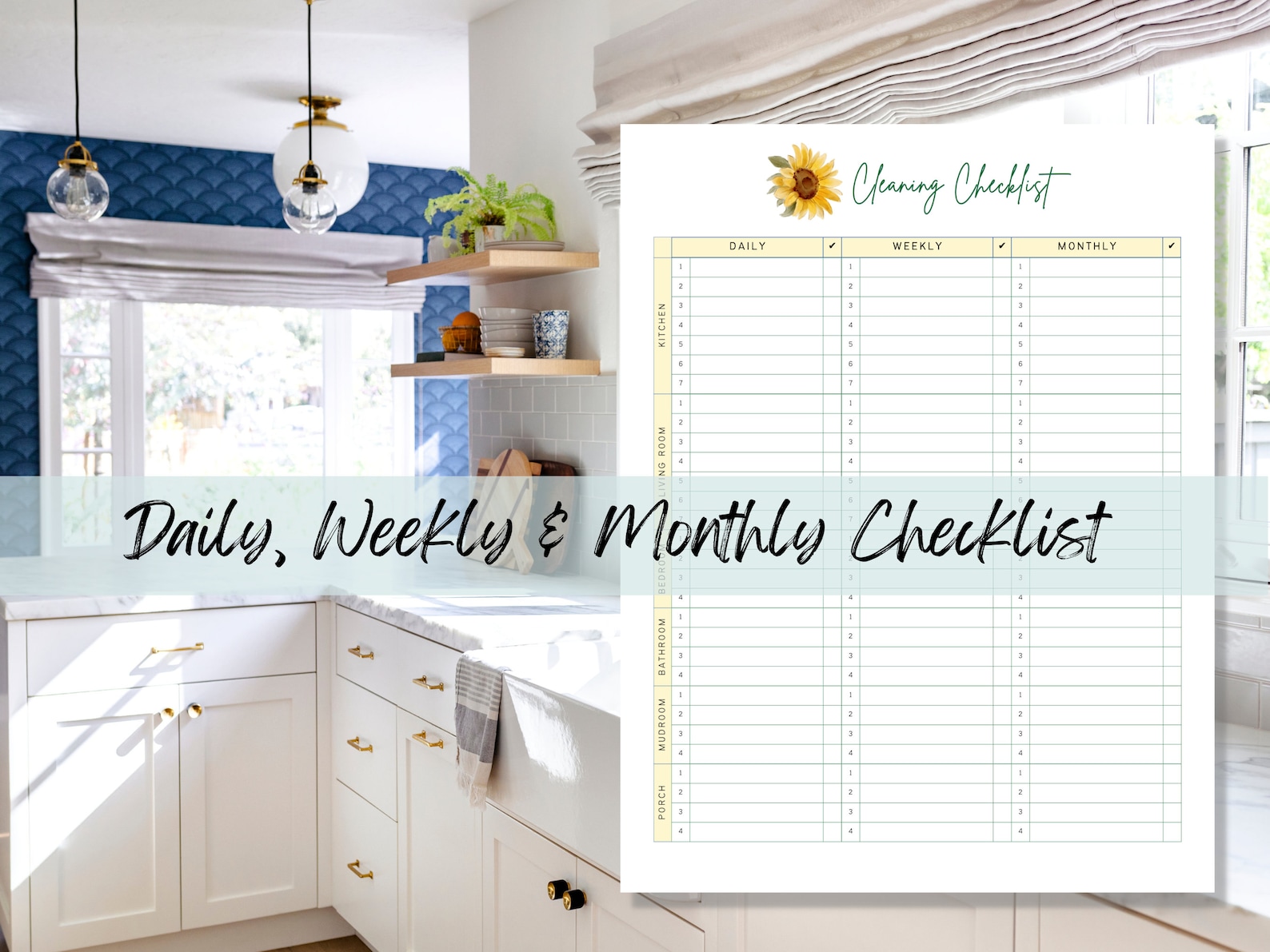 Residential Home Lemon Style Cleaning Checklist, Domestic Cleaning ...