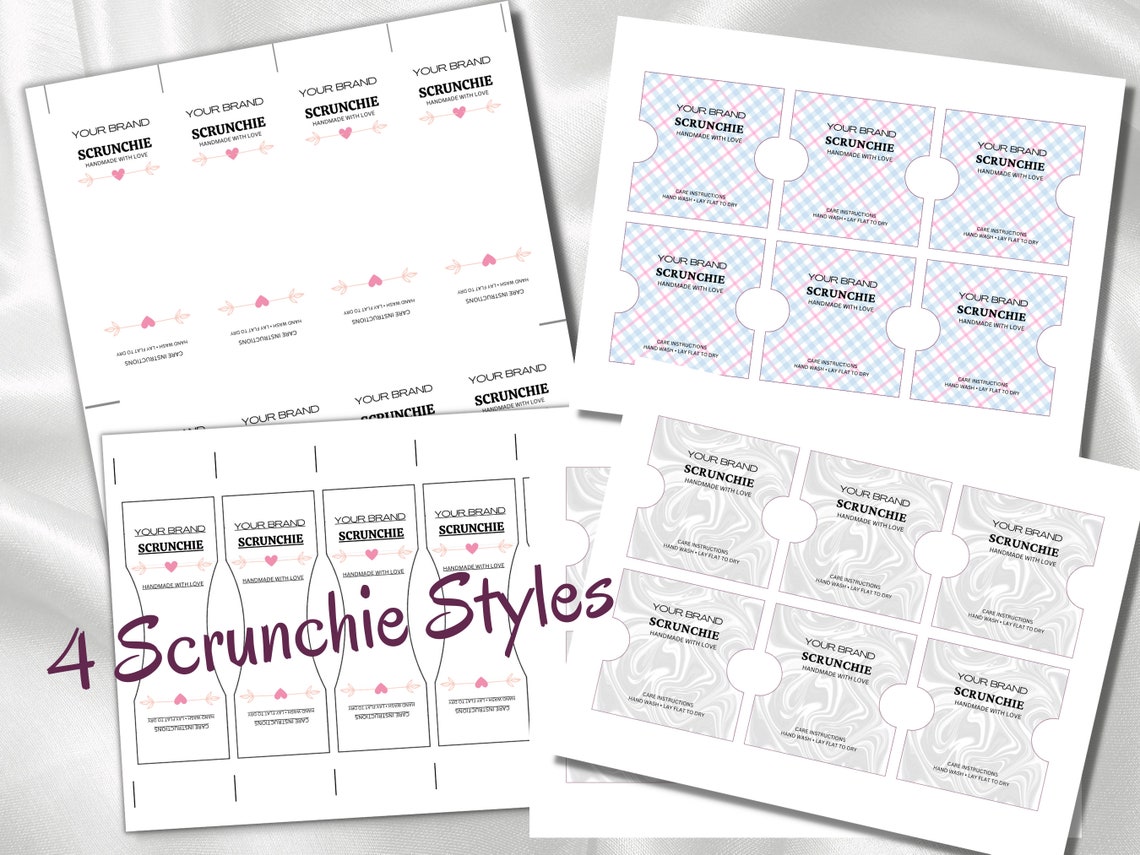 Printable Scrunchies Tags to Edit Instant Download - Customize Tag for ...