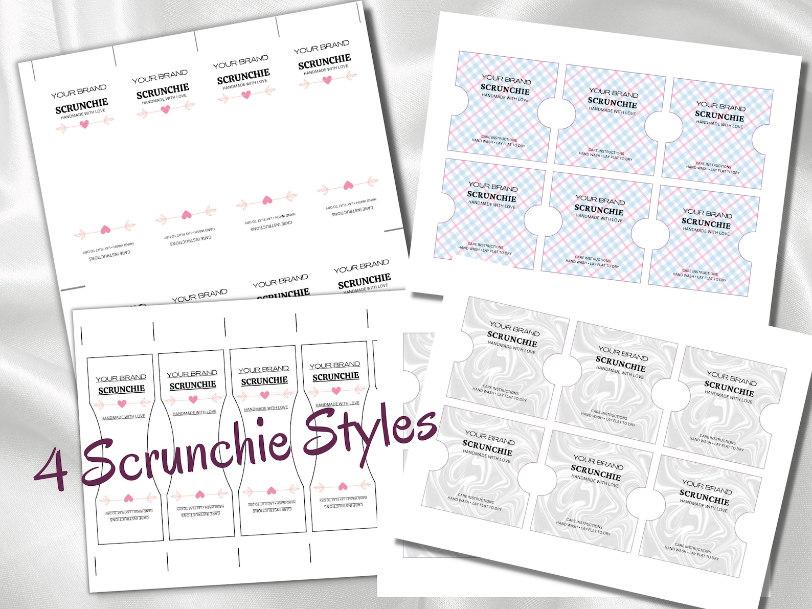 Printable Scrunchies Tags to Edit Instant Download - Customize Tag for ...