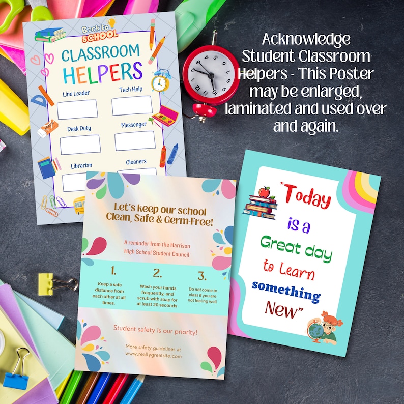 Posters for Grade School - Teacher Helps, Student Helpers, Class ...