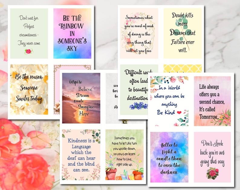 Kindness Notecards, Affirmative Note Cards for Giving - 16 Printable ...