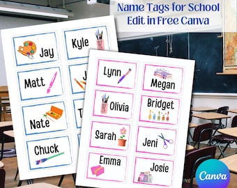 Music Name Tags Template to Edit in Canva, Classroom Music Labels for ...